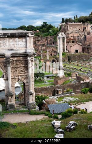 Ruins of the Forum of Caesar built by Julius Caesar near the Forum ...
