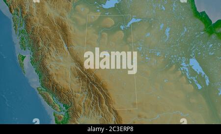 Physical map of Alberta Stock Photo - Alamy