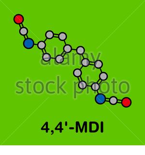 Methylene diphenyl diisocyanate molecule (MDI), polyurethane (PU Stock ...