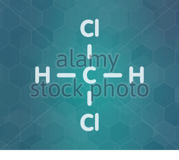 Dichloromethane (CH2Cl2, methylene chloride, DCM) molecule, chemical ...