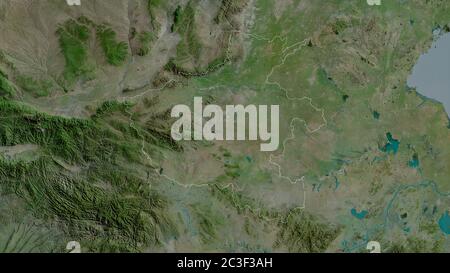 Henan, province of China. Satellite imagery. Shape presented against ...