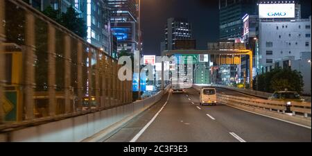 Empty city highway at night, Tokyo, Japan Stock Photo - Alamy