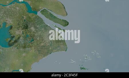Map of Shanghai, China, satellite view, map in 3d Stock Photo - Alamy