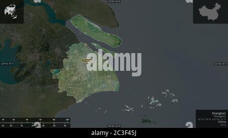 Map of Shanghai, China, satellite view, map in 3d Stock Photo - Alamy