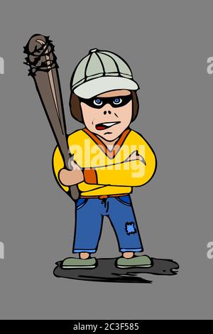 An illustration of a hooligan comic character Stock Photo - Alamy