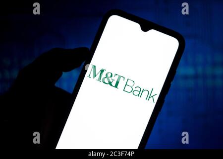 In this photo illustration the MT Bank Corporation logo seen displayed ...