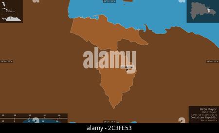 Shape of Hato Mayor, province of Dominican Republic, with its capital ...