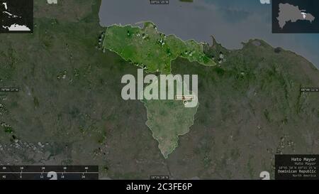 Shape of Hato Mayor, province of Dominican Republic, with its capital ...