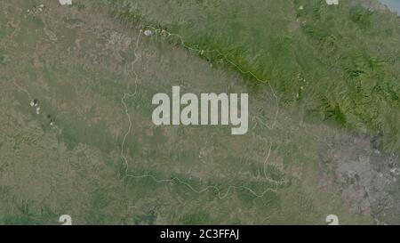 Valverde, province of Dominican Republic. Satellite imagery. Shape ...
