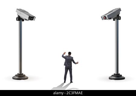 Cameras wathing man in the spying concept Stock Photo - Alamy