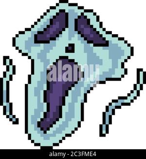 Ghost icon. Pixel art of cute ghost. Vector illustration. Game ...