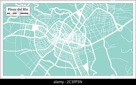Pinar del Rio Cuba City Map in Retro Style in Golden Color. Outline Map ...