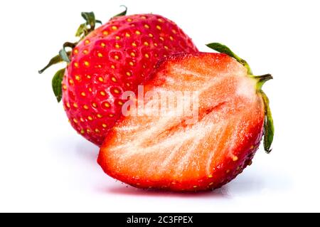 strawberry path isolated on white Stock Photo - Alamy