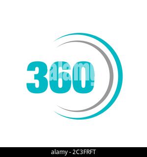 blue colors 360 degrees logo design vector with circle element ...