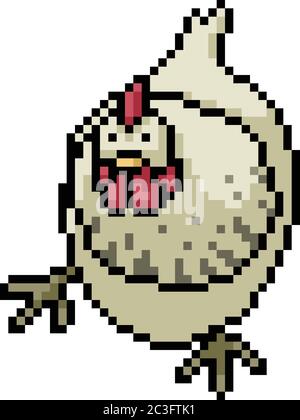 Chicken pixel art isolated. 8 bit Little chicken pixelated Vector ...