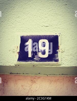 house number 19 Stock Photo - Alamy