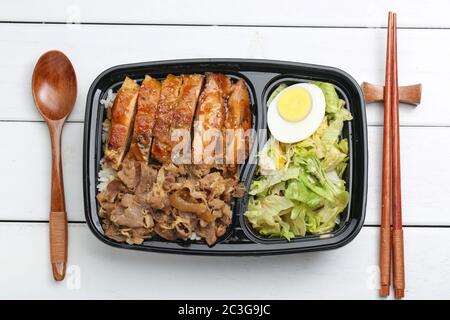 Chicken teriyaki bento Stock Photo - Alamy