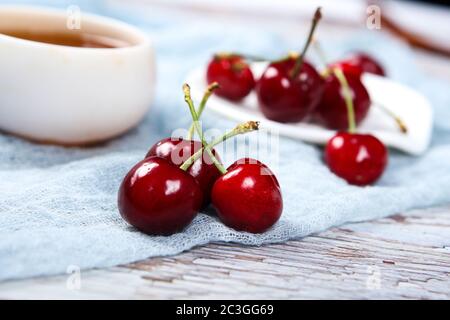 Cherry hot drinks delicious afternoon tea Stock Photo - Alamy