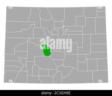 Map of Chaffee in Colorado Stock Photo - Alamy