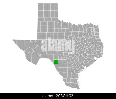 Map of Kinney County, Texas Stock Photo - Alamy