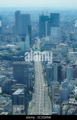 Shibuya landscape from the Roppongi Hills Observation Deck Stock Photo ...