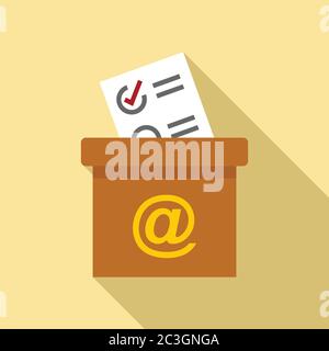 Survey carton box icon. Flat illustration of survey carton box vector ...