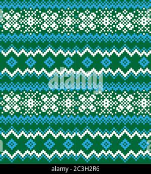 Green Christmas fair isle pattern background for fashion textiles ...