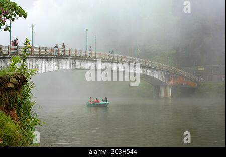 The tourist are enjoying boating in the Mirik Lake at Darjeeling, West ...