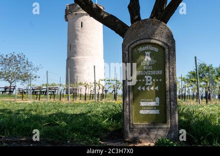 Historic watchtower in the vineyards near Nierstein Stock Photo - Alamy