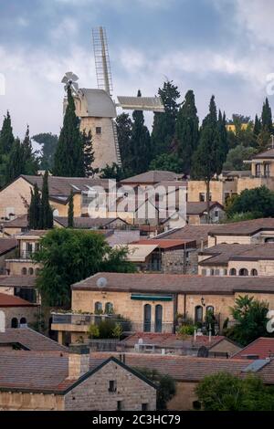 View of the restored Montefiore Windmill designed as a flour mill ...