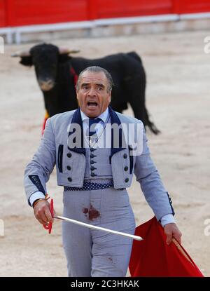 Entertainment, spectacle of bullfighting, where a bull fighting a ...