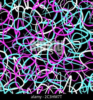 Wavy lines, colorful print for girls and boys, vector abstract seamless ...