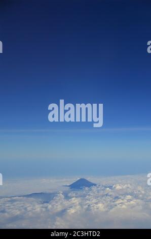 Aerial view of volcano Gunung Agung, stratovolcano Mount Agung, Bali ...