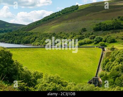 Spillway at dam, Scottish Water Hopes Reservoir, Lammermuir Hills, East ...
