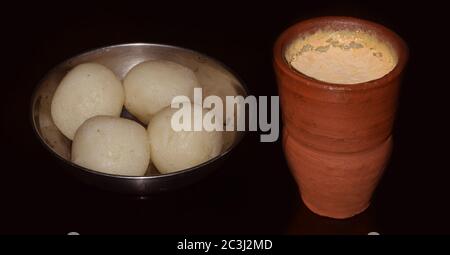 Traditional Bengali Misti Doi (Sweet Curd) served in earthen pot. It is ...