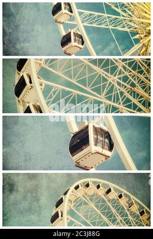 Vintage toned image of a ferris wheel on an amusement park Stock Photo ...