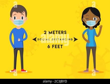 Keep distance sign coronovirus epidemic protective equipment steps to ...