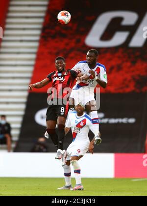 Crystal Palace's Jefferson Lerma (left) and Brentford's Bryan Mbeumo ...