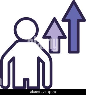 Human Figure Line Icon with Arrows Indicating Digestion Process ...