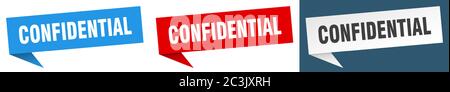 confidential banner. confidential speech bubble, label, sticker, ribbon ...