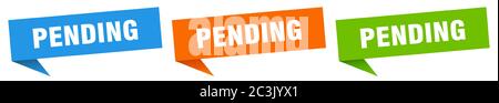 pending ribbon label sign set. pending banner Stock Vector Image & Art ...