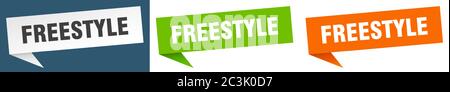 freestyle banner. freestyle speech bubble label set. freestyle sign ...
