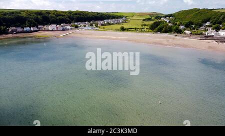 Dale Castle and Church Pembrokeshire Wales UK Stock Photo - Alamy