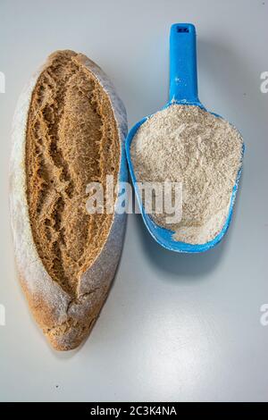 Wholemeal bread bar on the table Stock Photo - Alamy