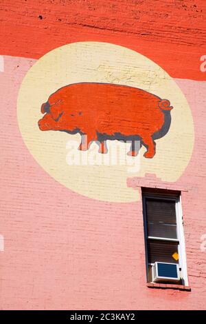 New York City, pig mural, Manhattan - Street Scene New York City - USA ...