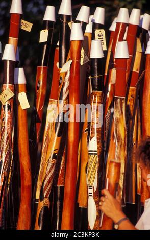 Australian Aboriginal didgeridoos Stock Photo - Alamy
