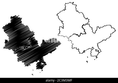 Huizhou City (People's Republic of China, Guangdong Province) map ...