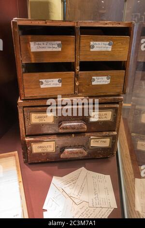 Index cards,used by codebreakers while learning Japanese, on display in ...