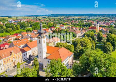 Town of Koprivnica aerial view, Podravina region of Croatia Stock Photo ...