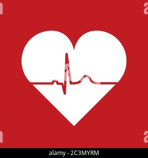 Design Heart and Heartbeat Line Cardiography Icon. Medical ...